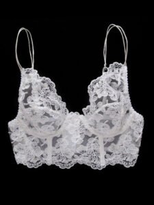 Bridal See-Through French Calais Lace Bra | White | All Sizes